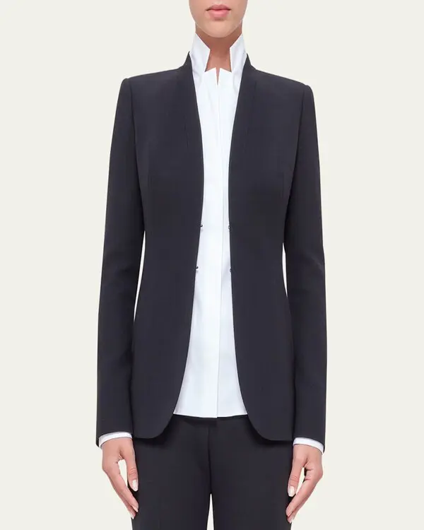 Akris Shawl-collar Wool-blend Jacket - Black