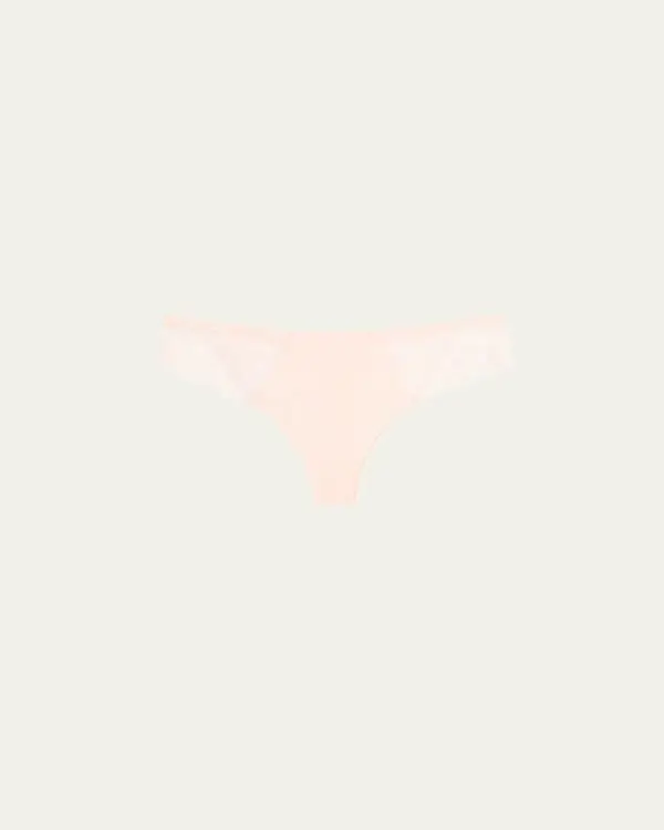 Simone Perele Delice Lace Mesh Thong - Blush
