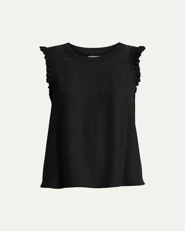 Cinq À Sept Lenore Sleeveless Silk Top - Black