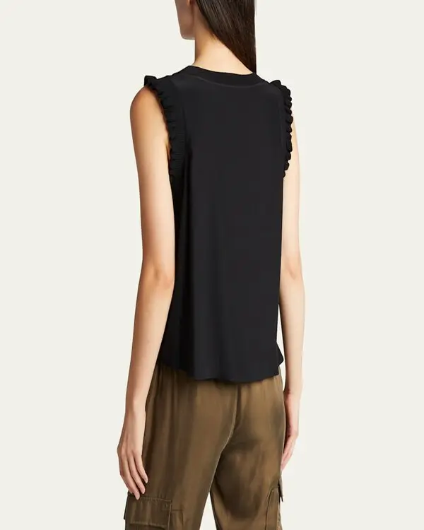 Cinq À Sept Lenore Sleeveless Silk Top - Black