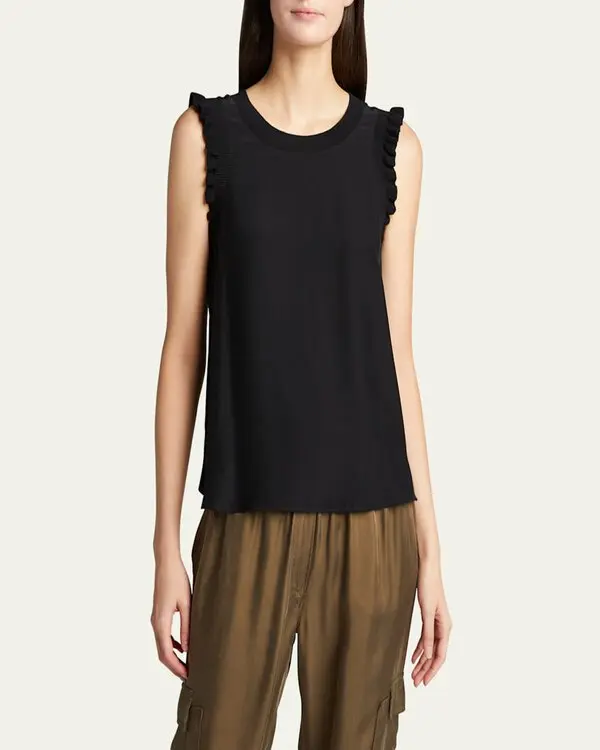 Cinq À Sept Lenore Sleeveless Silk Top - Black