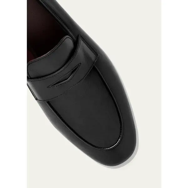BOUGEOTTE Flaneur Leather Flat Penny Loafers - Black