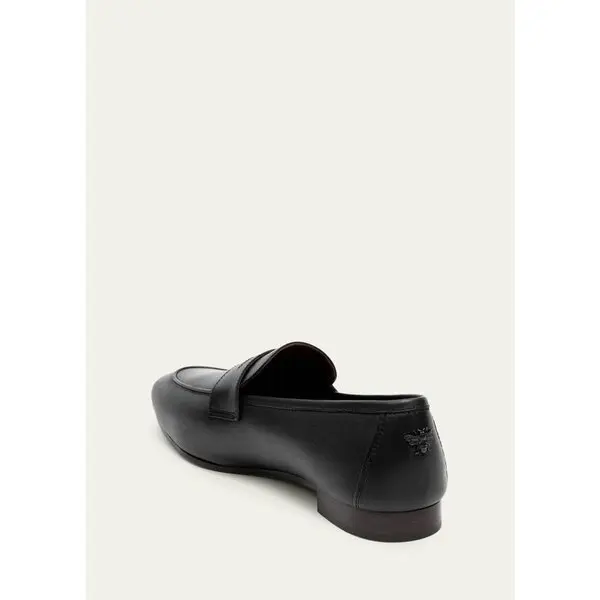 BOUGEOTTE Flaneur Leather Flat Penny Loafers - Black