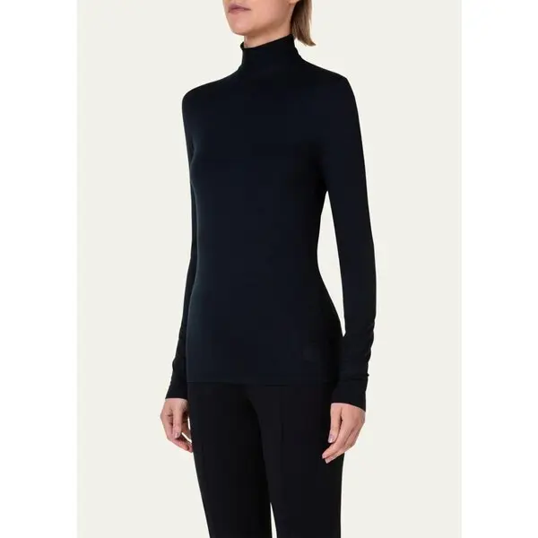 Akris Turtleneck Modal-stretch Top - Cream