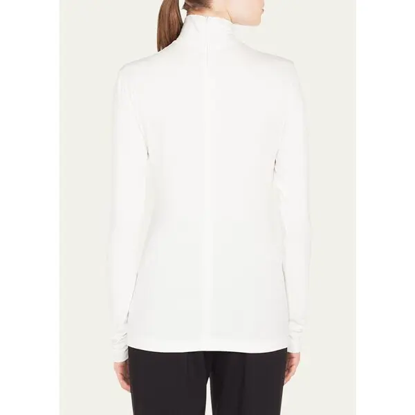 Akris Turtleneck Modal-stretch Top - Cream