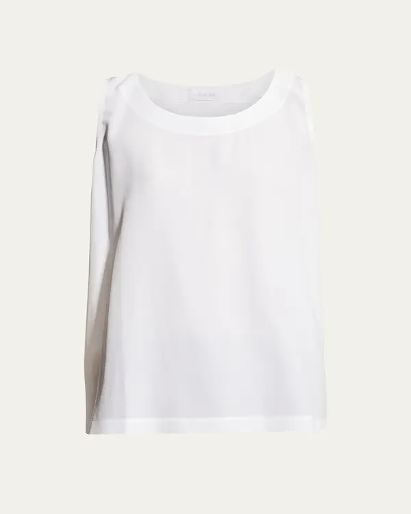 Eskandar Lightweight Silk A-line Shell - White