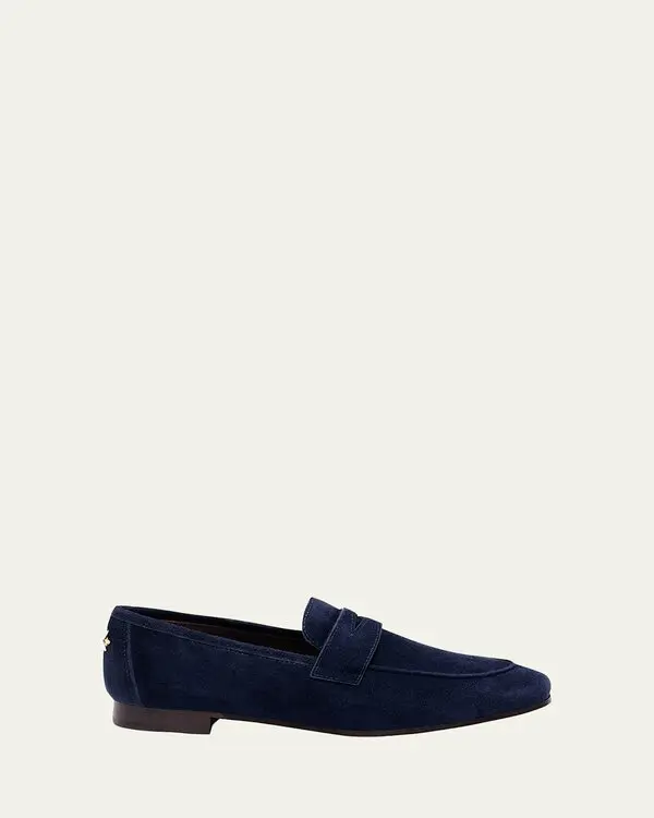 BOUGEOTTE Suede Penny Loafer - Navy