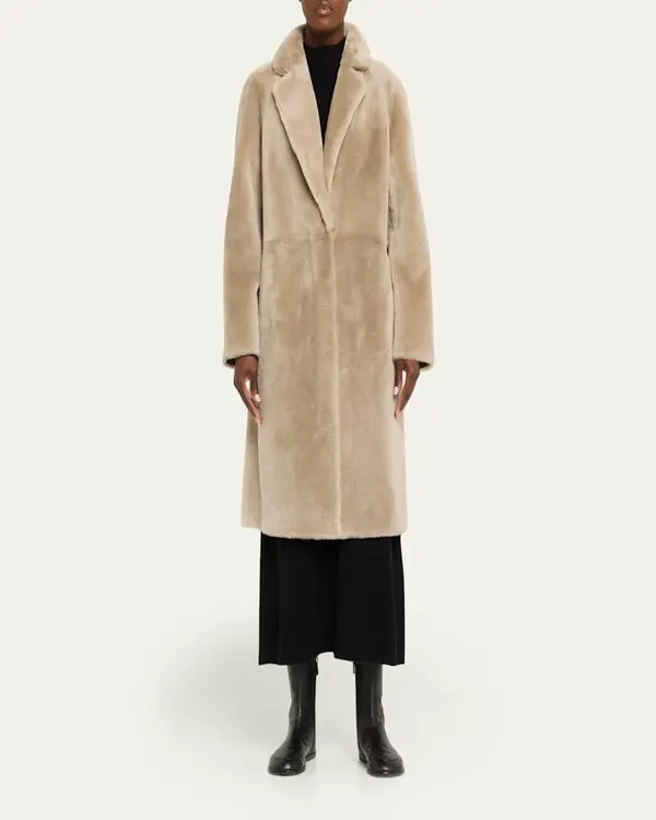 YVES SALOMON Lamb Shearling Long Coat