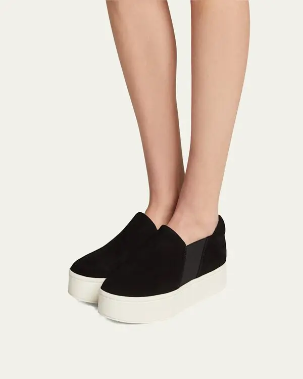 Vince Warren Suede Platform Sneakers - Black