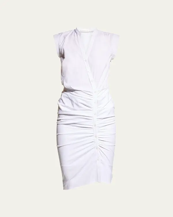 Veronica Beard Sleeveless Ruched Shirtdress