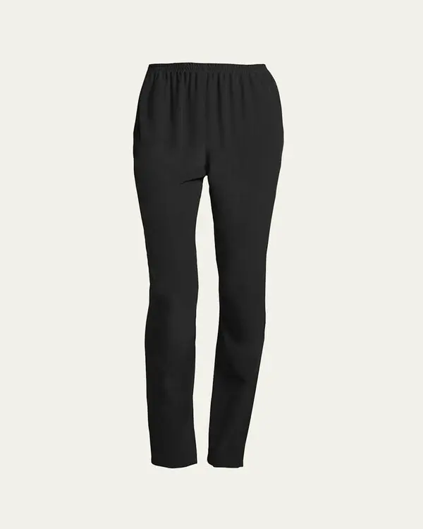 Eskandar Slim-leg Silk Trousers