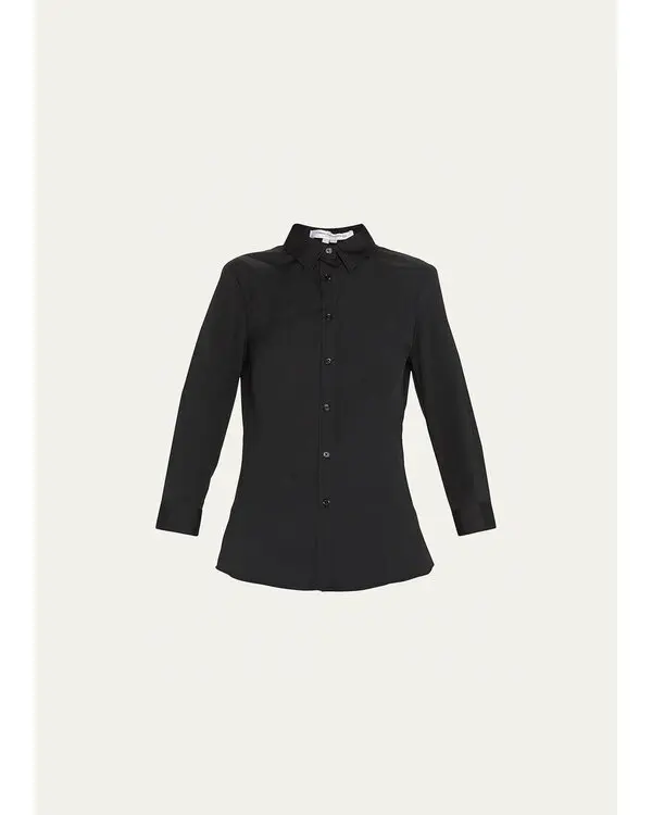 Carolina Herrera Classic Cotton Poplin Shirt - Black
