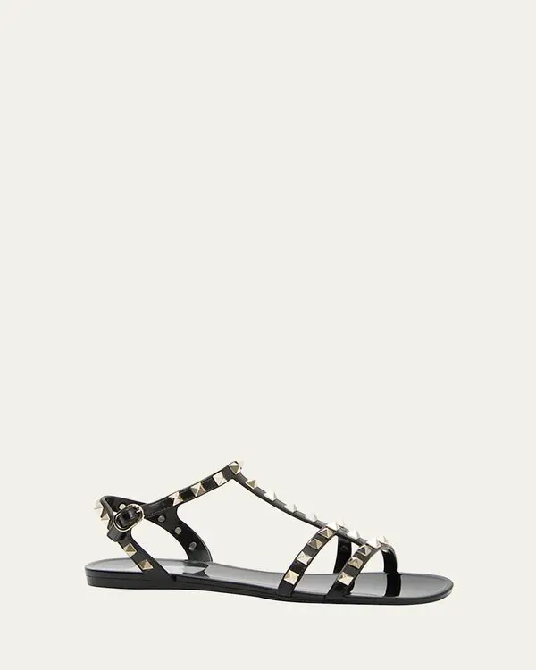 Valentino Garavani Rockstud Jelly Gladiator Sandals - Nero