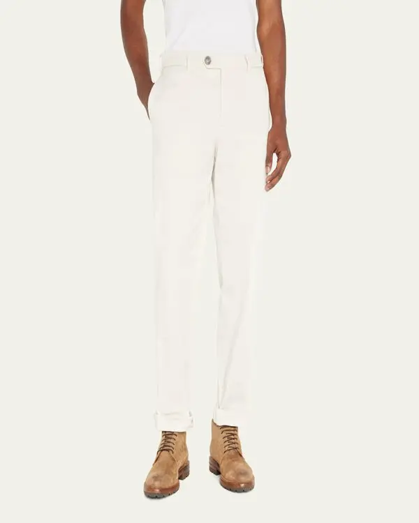 Brunello Cucinelli American Pima Italian-fit Chino Trousers - Beige