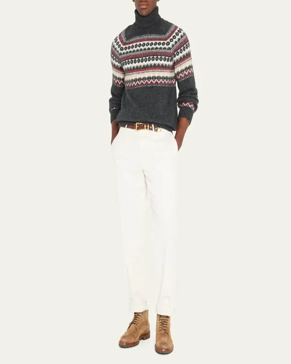 Brunello Cucinelli American Pima Italian-fit Chino Trousers - Beige