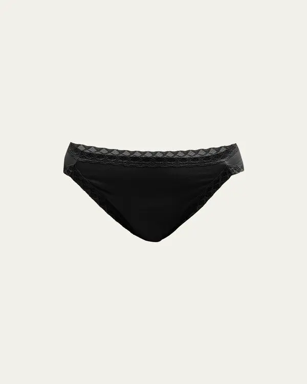 Natori Bliss French Cut Lace Trimmed Briefs - Black