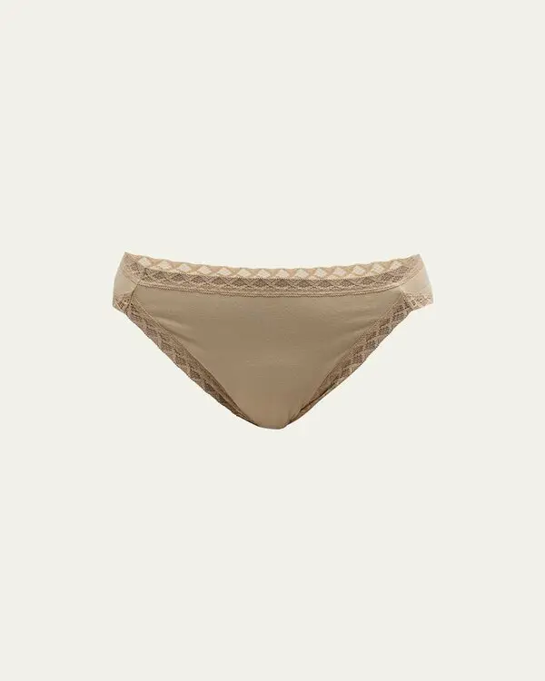 Natori Bliss French Cut Lace Trimmed Briefs - Cafe