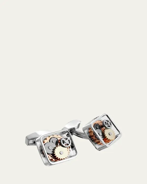 Tateossian Gunmetal Gear Cuff Links, Brass