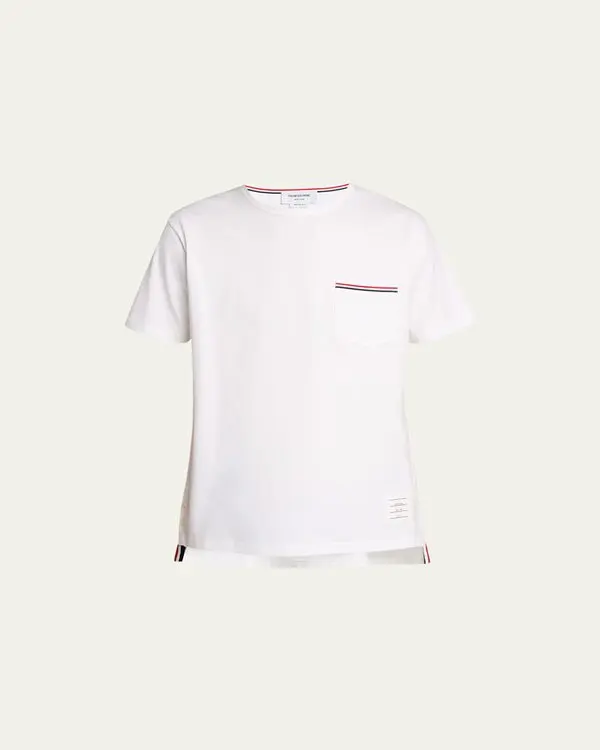 Thom Browne Short-sleeve Logo Pocket T-shirt - White