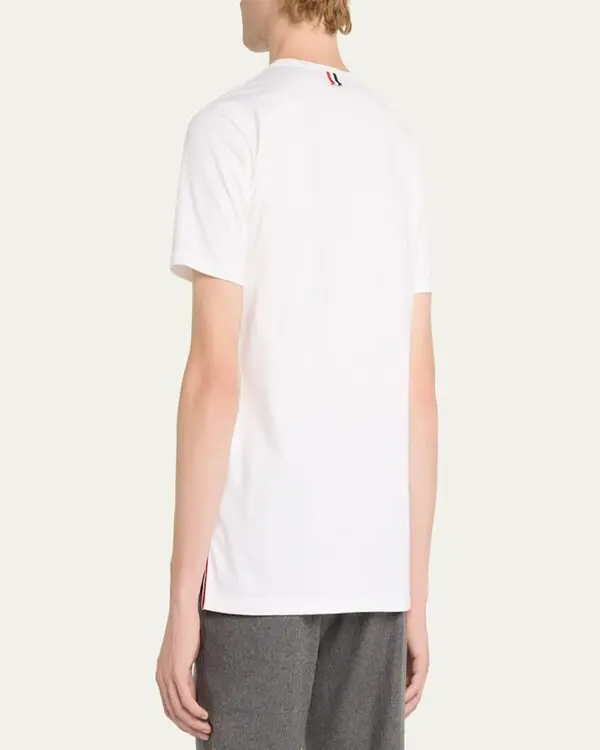 Thom Browne Short-sleeve Logo Pocket T-shirt - White