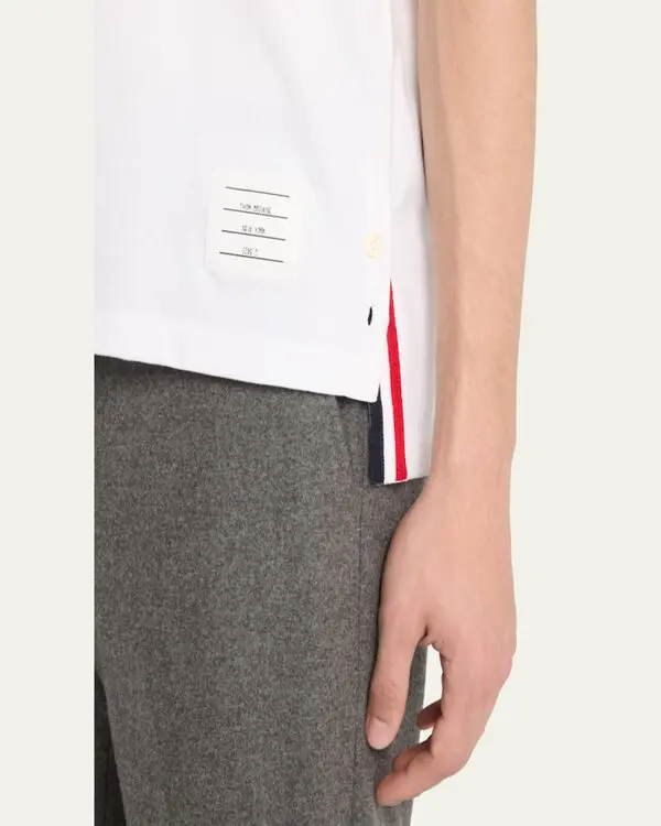 Thom Browne Short-sleeve Logo Pocket T-shirt - White