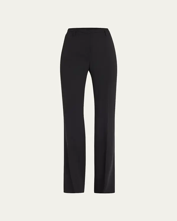 Akris Farrah Boot-cut Wool Pants - Black