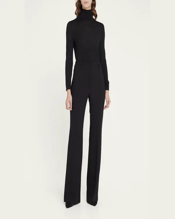Akris Farrah Boot-cut Wool Pants - Black