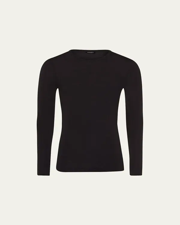 Hanro Woolen Silk Long-sleeve Shirt - Anthracite