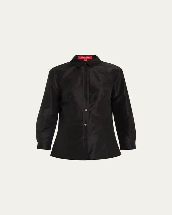 Carolina Herrera Taffeta Button-front Shirt - Black