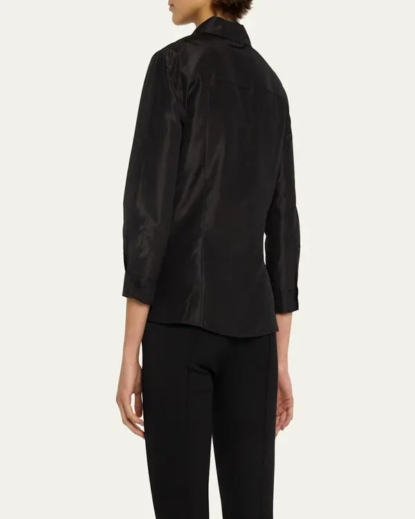 Carolina Herrera Taffeta Button-front Shirt - Black