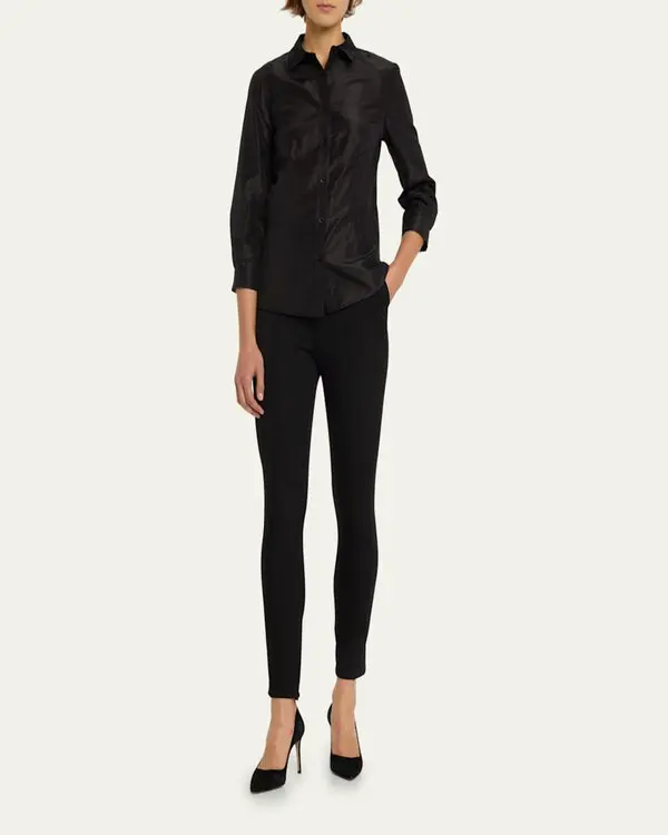 Carolina Herrera Taffeta Button-front Shirt - Black