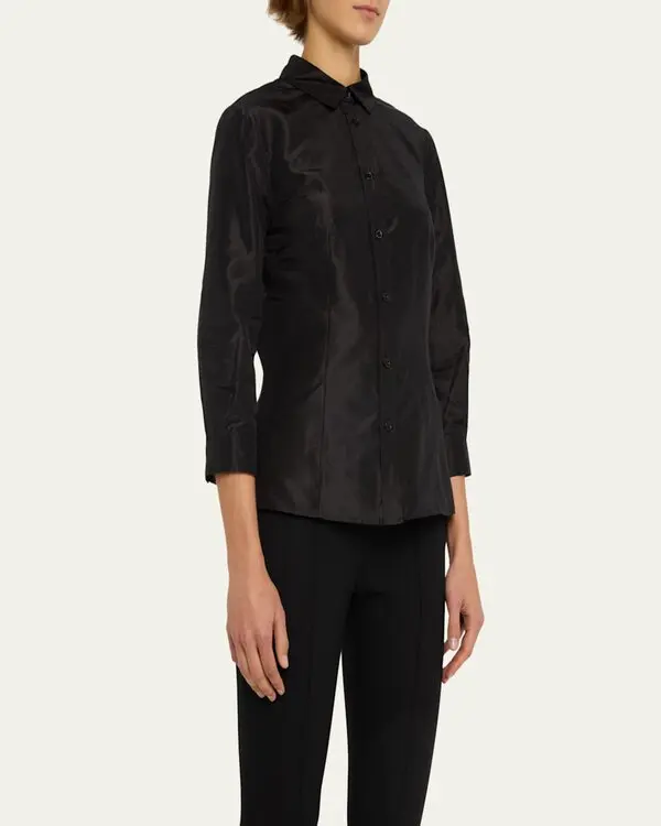 Carolina Herrera Taffeta Button-front Shirt - Black
