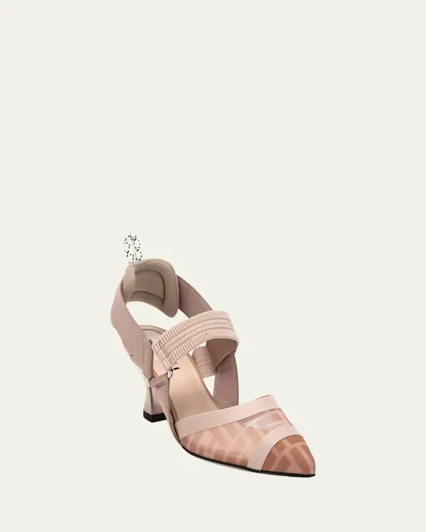 Fendi Colibri 55mm Slingback Pumps - Beige