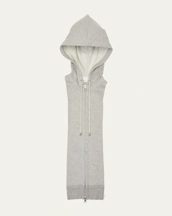 Veronica Beard Knit Hoodie Dickey - Light Gray