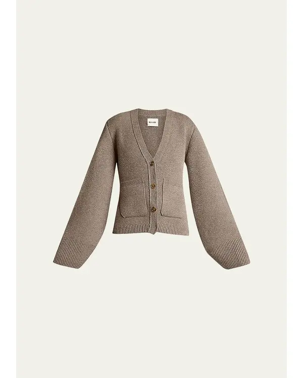 Khaite Cashmere Cropped Cardigan - Light Brown