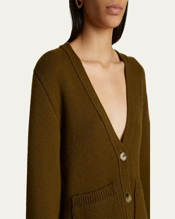Khaite Cashmere Cropped Cardigan - White