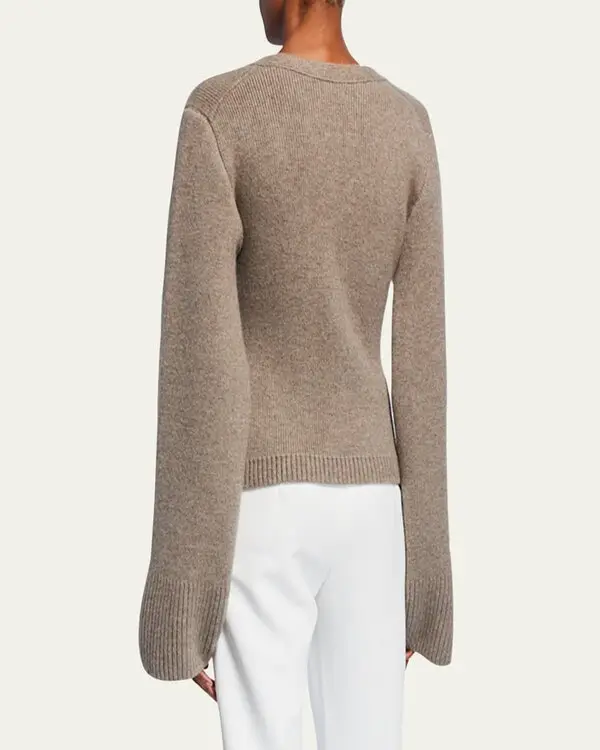 Khaite Cashmere Cropped Cardigan - White