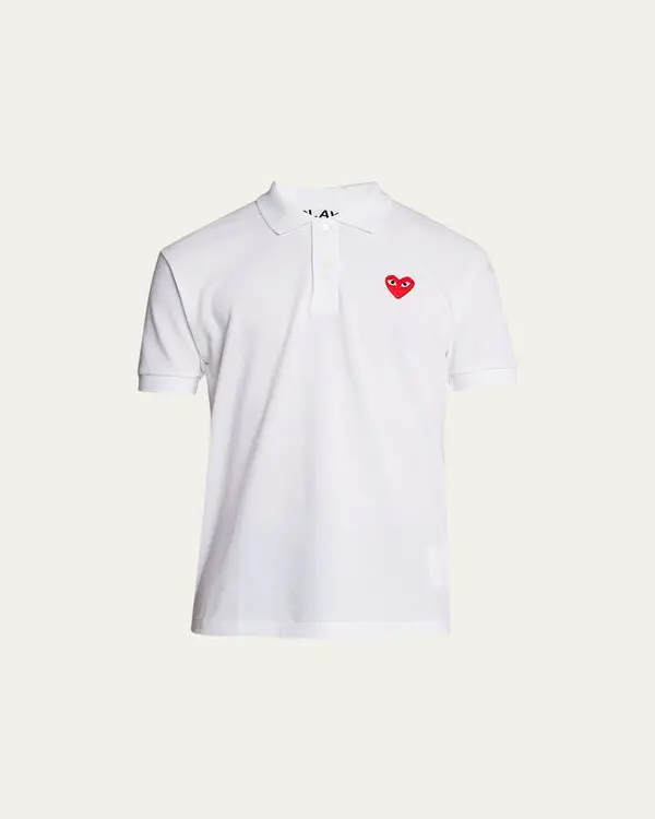 Comme Des Garçons Polo Shirt With Heart - White