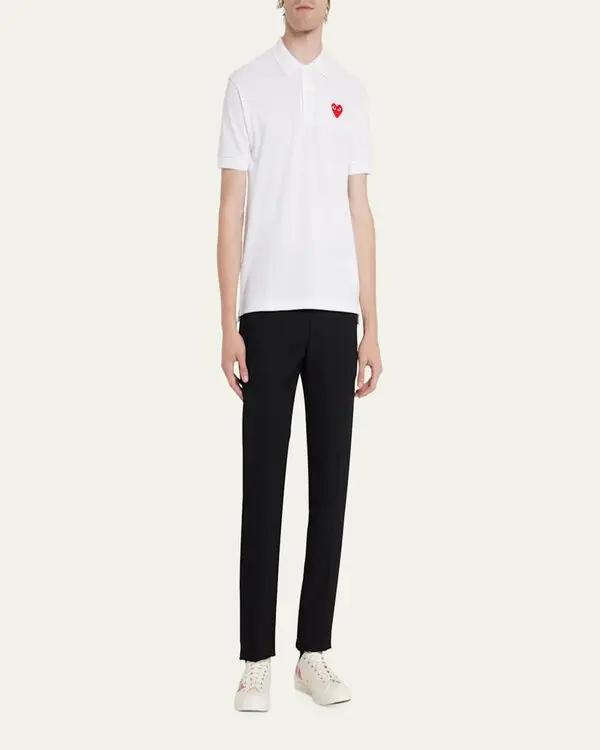 Comme Des Garçons Polo Shirt With Heart - White