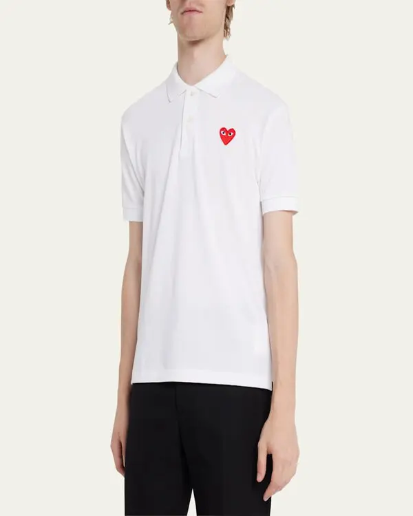 Comme Des Garçons Polo Shirt With Heart - White
