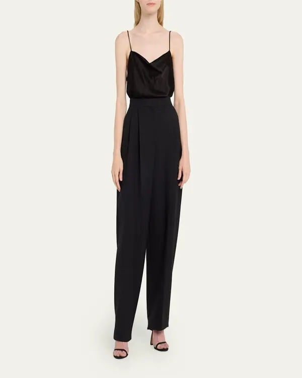 Alice + Olivia Harmon Satin Bodysuit - Black