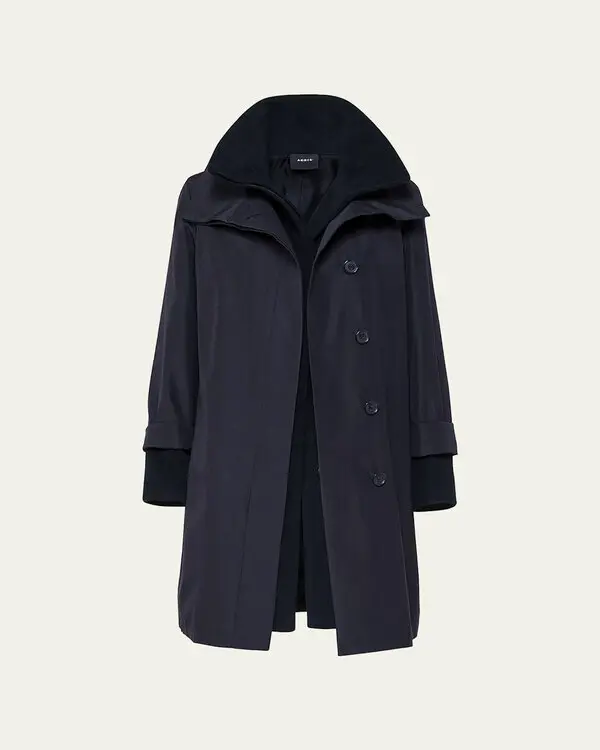 Akris Storm System Double-breasted Coat - Black