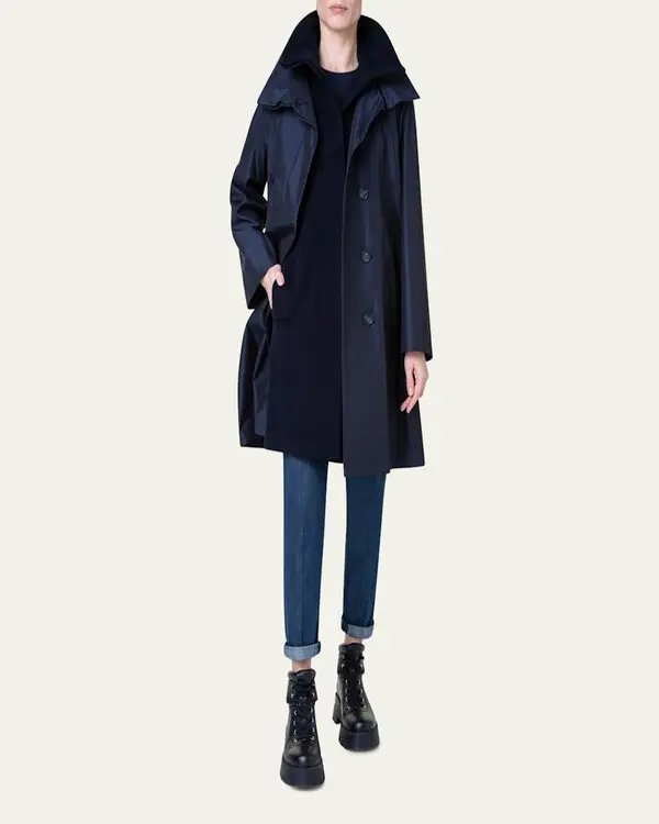 Akris Storm System Double-breasted Coat - Black
