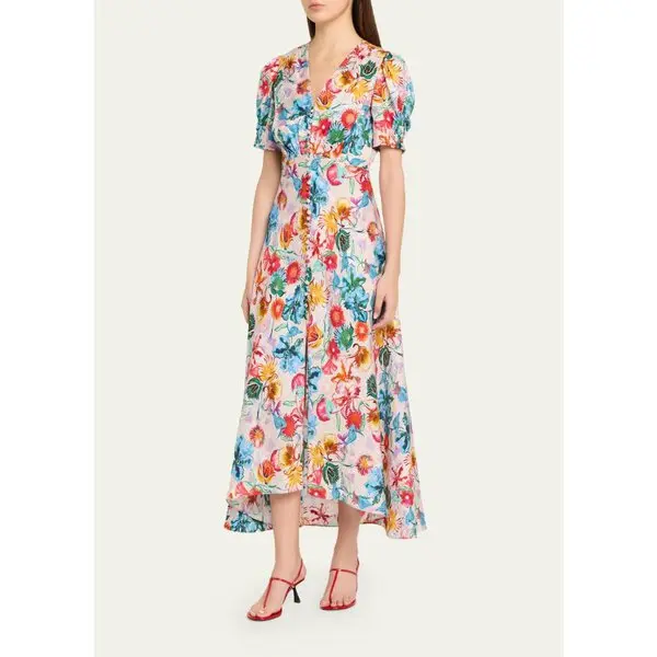 Saloni Lea Printed Maxi Dress