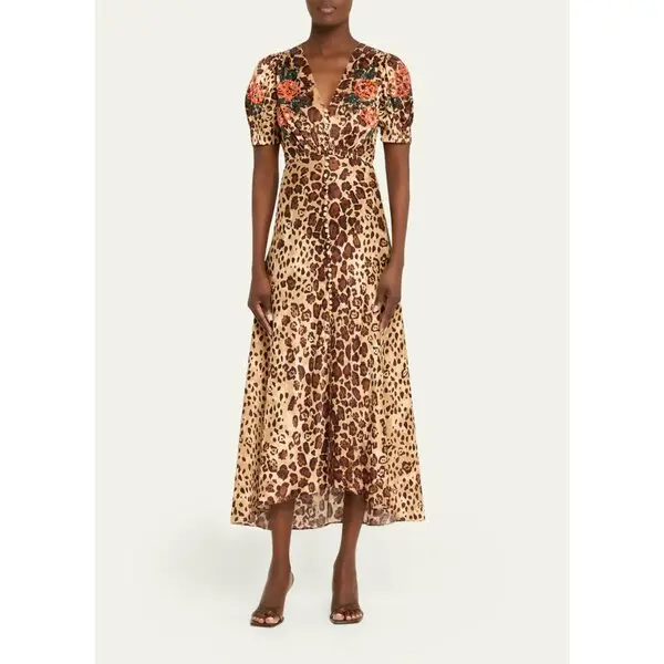 Saloni Lea Printed Maxi Dress