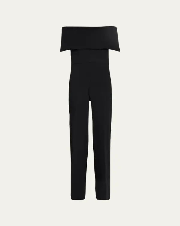 Lela Rose Off-the-shoulder Crepe Jumpsuit - Black