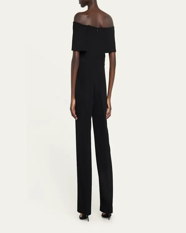 Lela Rose Off-the-shoulder Crepe Jumpsuit