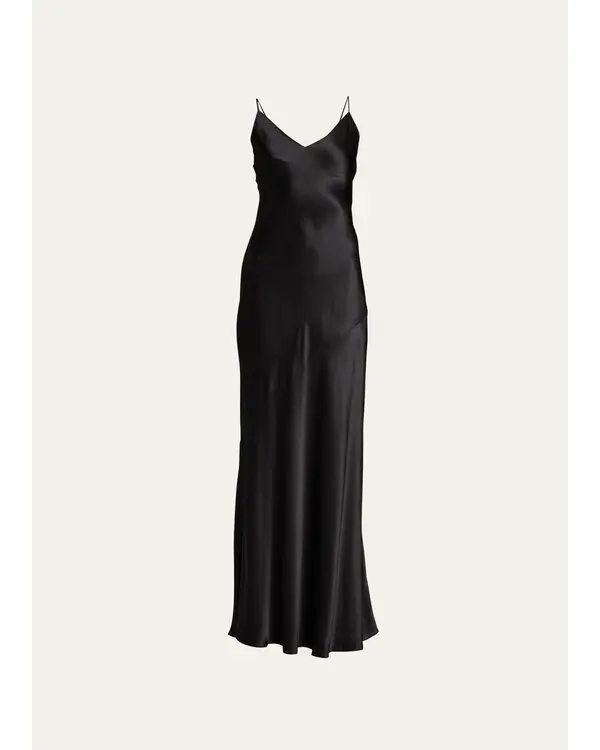 L'Agence Serita Silk Maxi Dress - Black