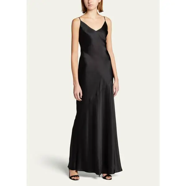 L'Agence Serita Silk Maxi Dress - Black