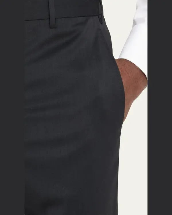 Giorgio Armani Basic Wool Flat-front Trousers